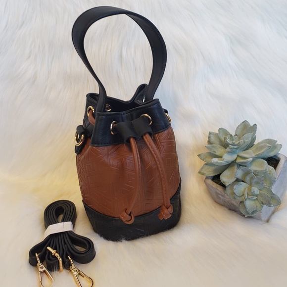 ASOS | Bags | Mini Bucket Bag In Embossed Monogram | Poshmark